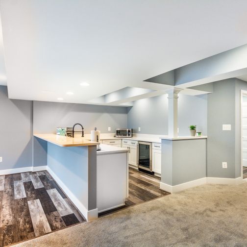 Half-walls-and-design Columns for your basement | BasementRemodeling ...