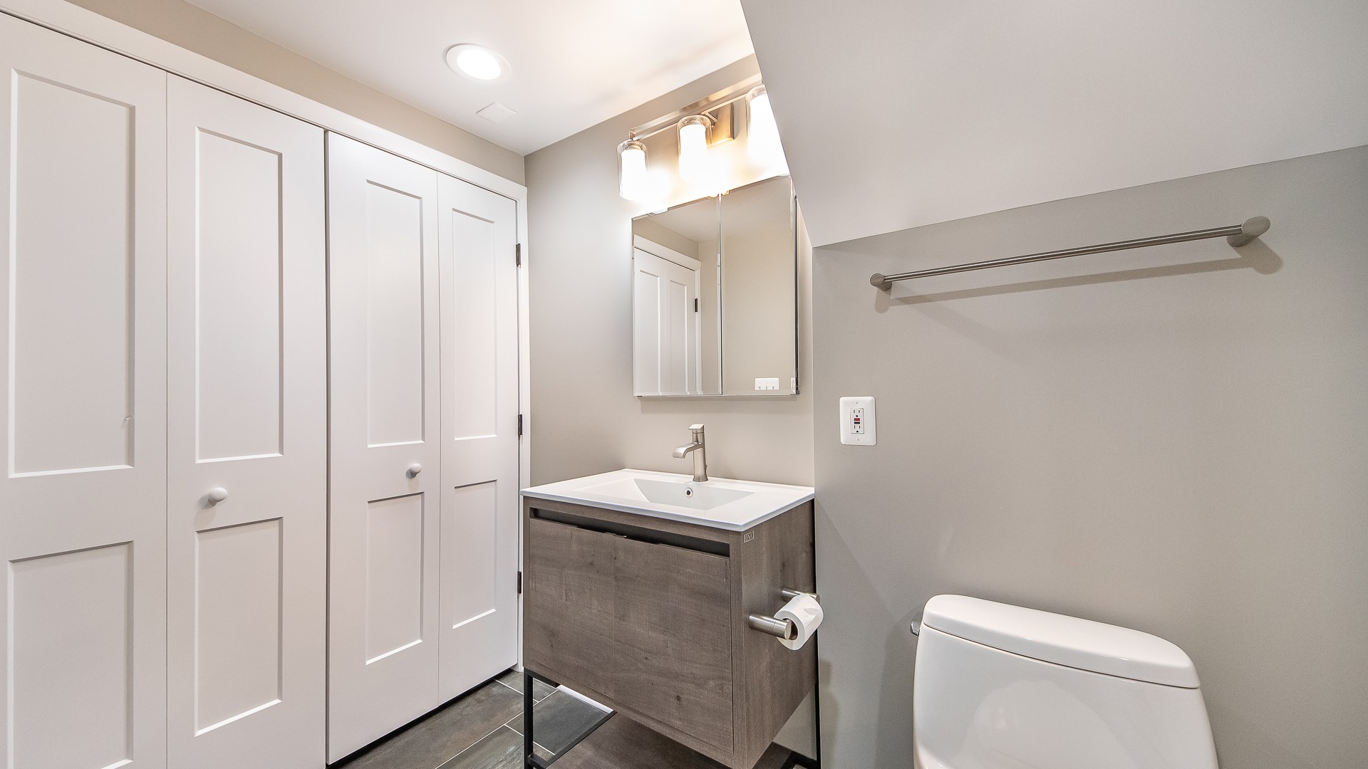 Basement Remodel with a custom shower/jacuzzi tub.