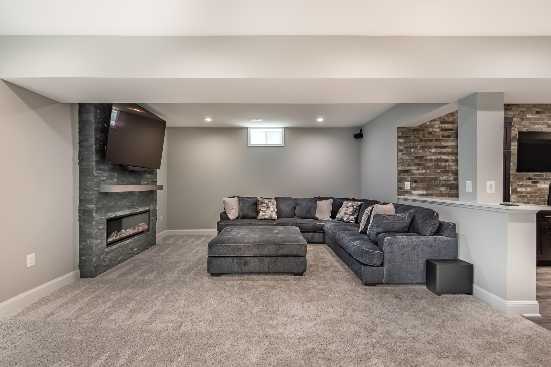 Basement Remodeling with full wet-bar and entertaining area