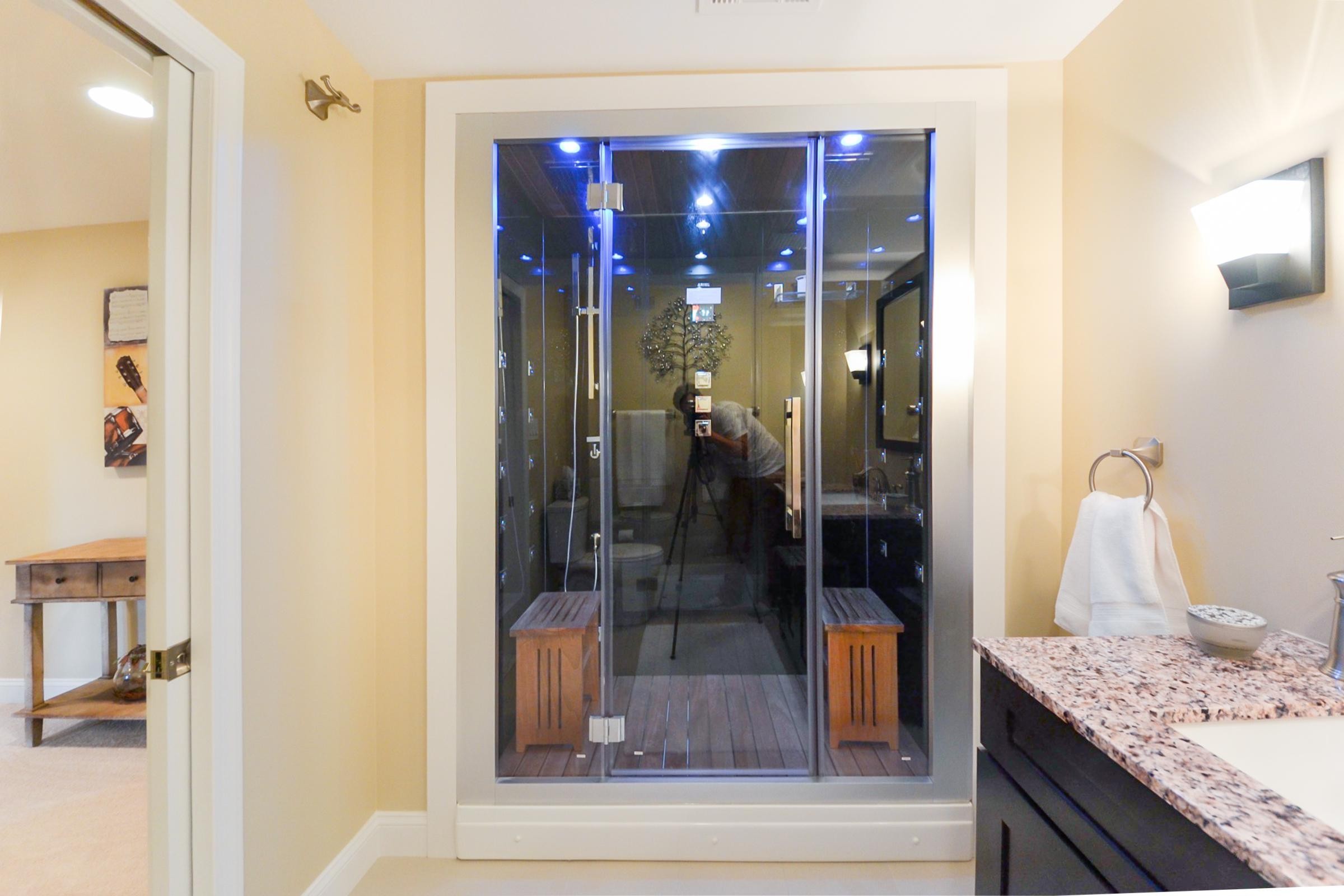 Basement Finishing - Billiard and Music Rooms with Steam Shower Room