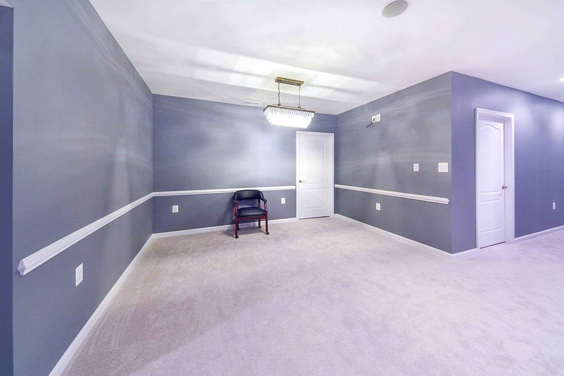 Sleek Basement Design - Recessed Ceiling, LVT Planking